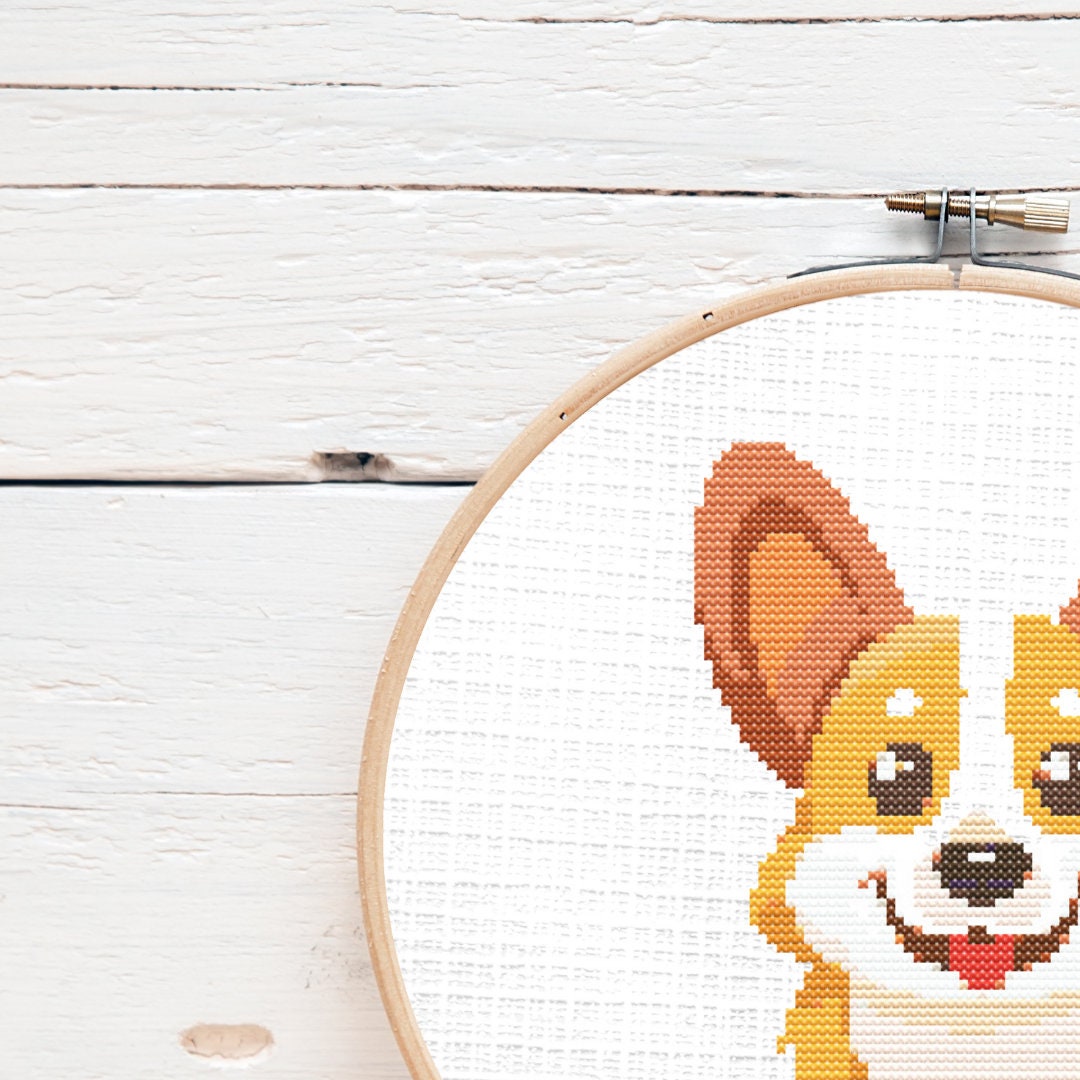 Easy Corgi Dog 100 X 100 Cross Stitch Pattern Cross Stitch Patterns ...