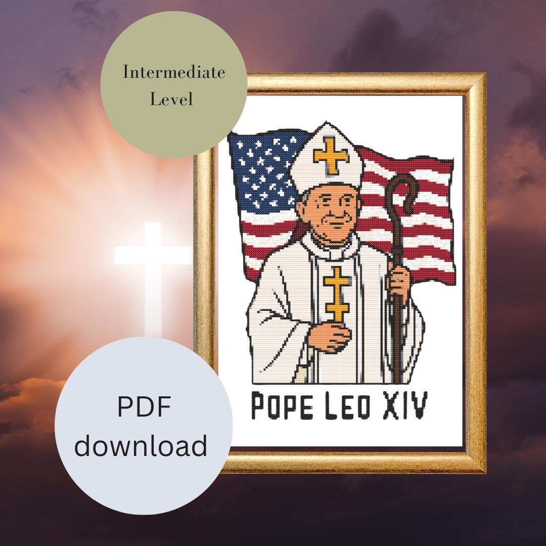 Pope Leo XIV Cross Stitch Pattern | 115 X 150 Stitches | Tribute ...