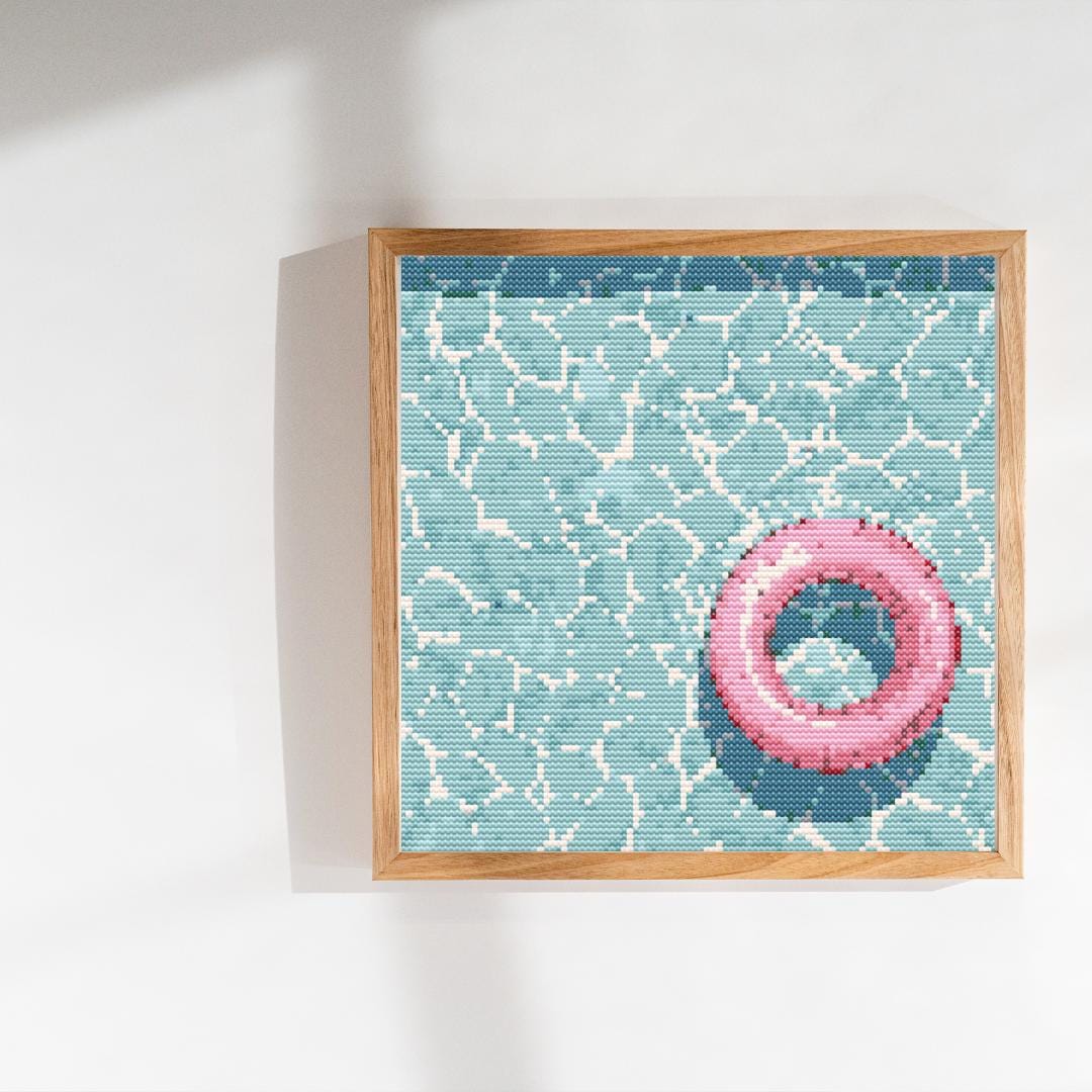 Pastel Pool Cross-stitch Pattern | Beginner Friendly Embroidery ...