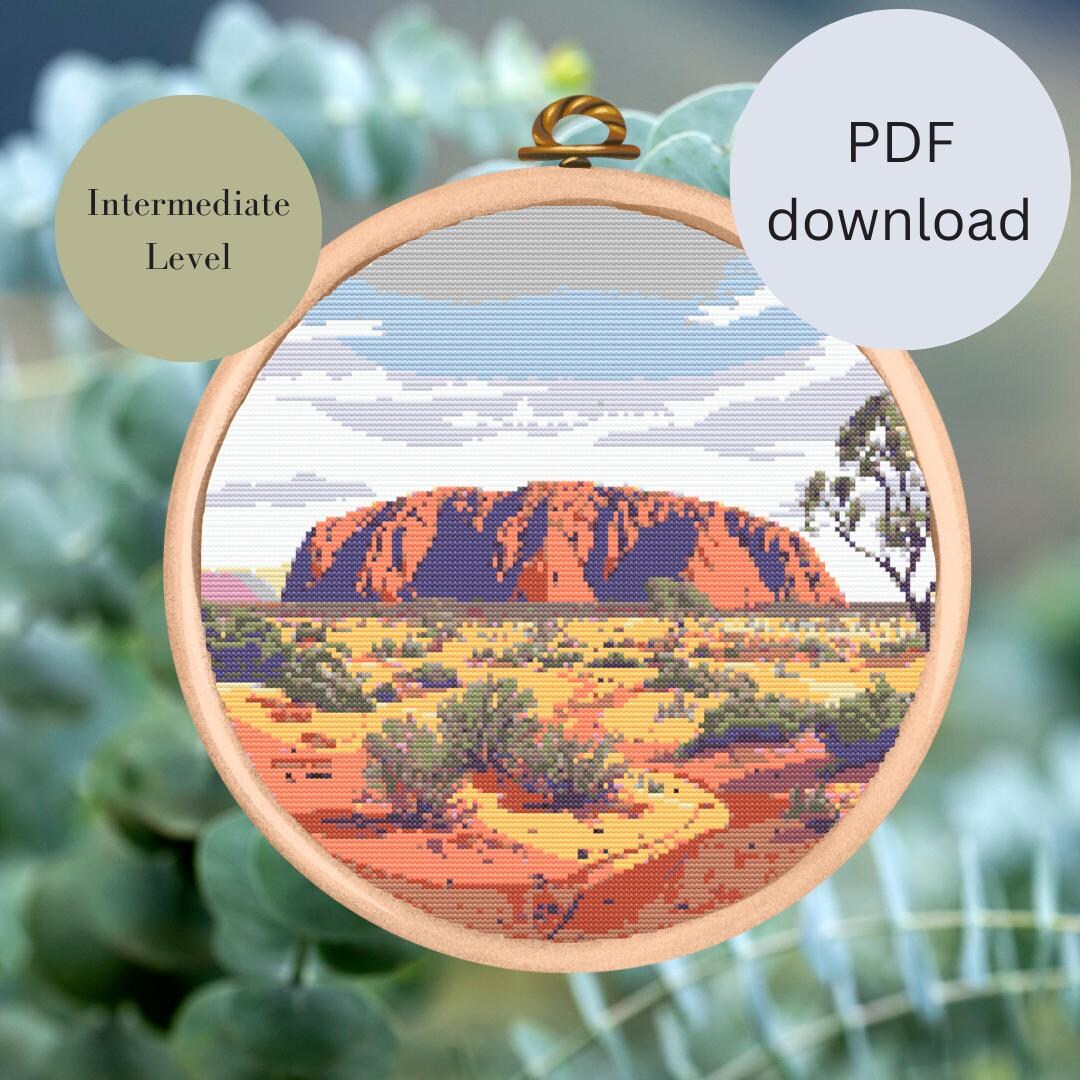 Ayers Rock (uluru) Cross-stitch Pattern | Australian Landmark ...