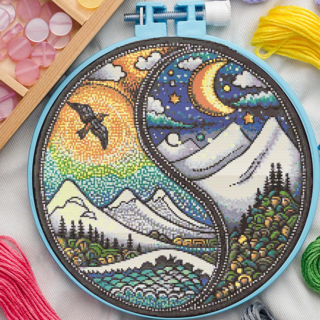 Yin Yang Cross-stitch Pattern | Relaxation-inspired Embroidery ...
