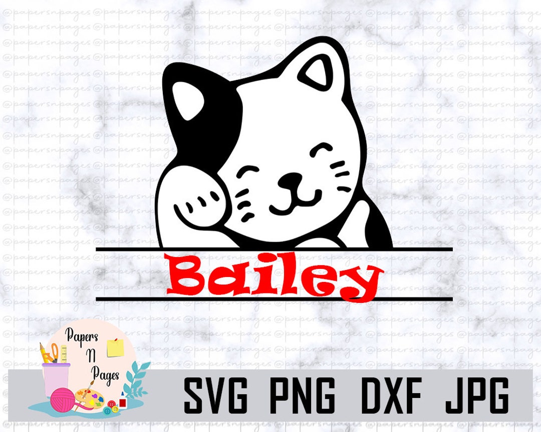 Cat SVG, Cat Name Frame SVG, Cat Vector, Digital Download for Cricut ...
