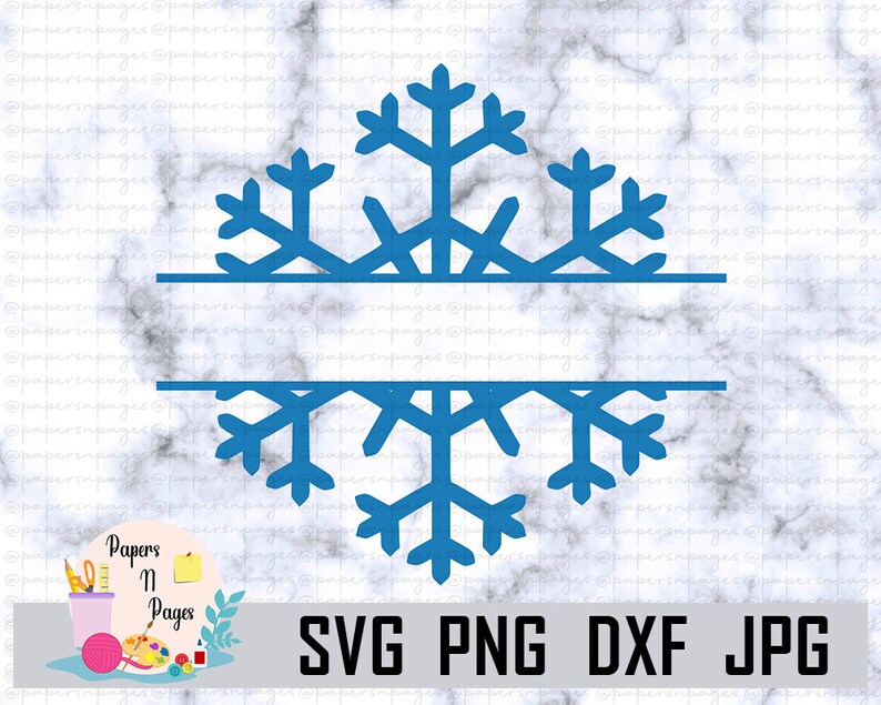 Snowflakes SVG, Snowflakes Monogram SVG, Snowflakes Name Frame Svg ...