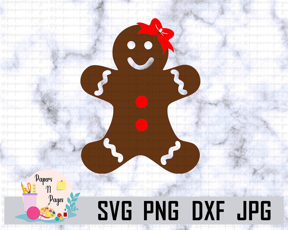 Gingerbread Girl SVG Bundle, Cute Gingerbread SVG, Digital Download for ...
