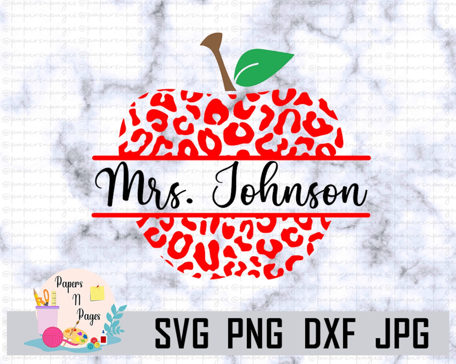 Apple SVG Bundle, Apple Name Frame SVG, Teacher SVG, Apple Monogram ...