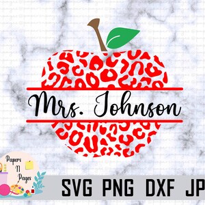 Apple SVG Bundle, Apple Name Frame SVG, Teacher SVG, Apple Monogram ...