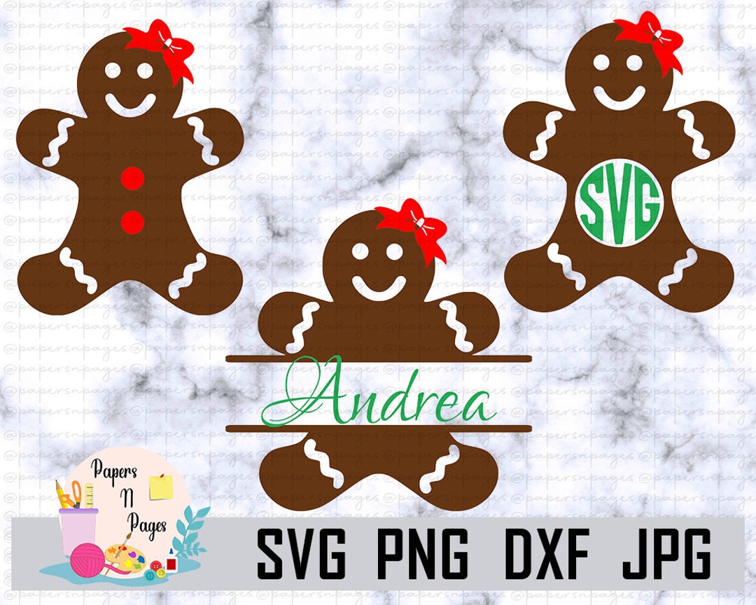 Gingerbread Girl SVG Bundle, Cute Gingerbread SVG, Digital Download for ...
