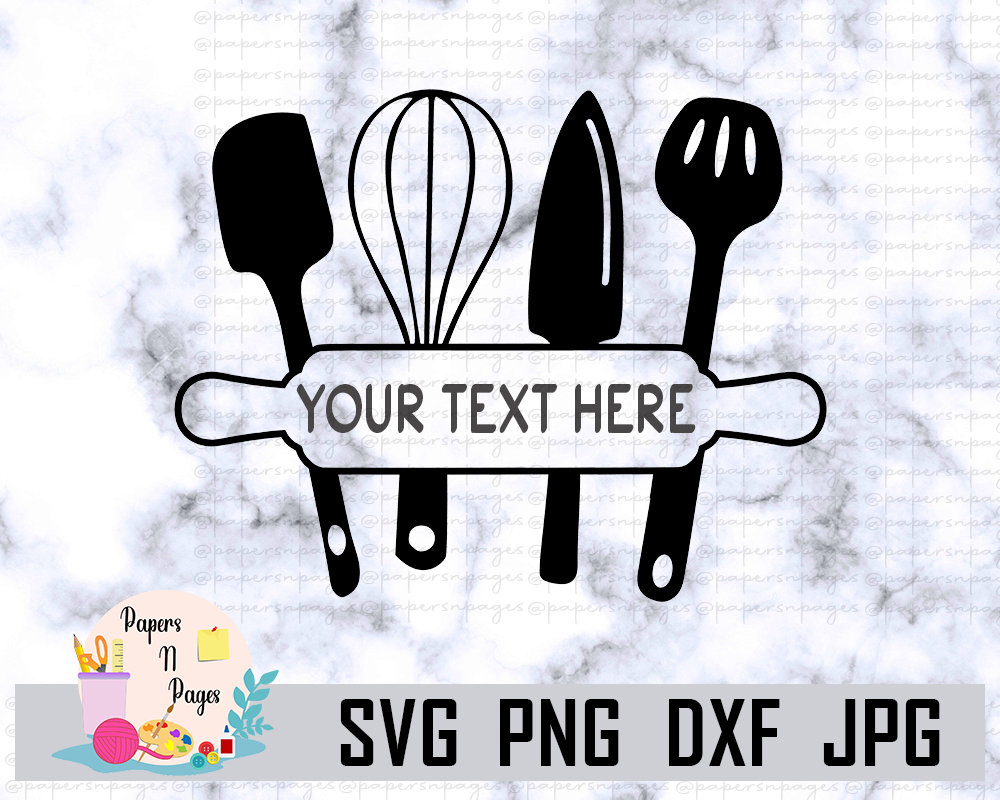 Cooking Split Frame SVG, Kitchen SVG, Baking Monogram , Digital ...