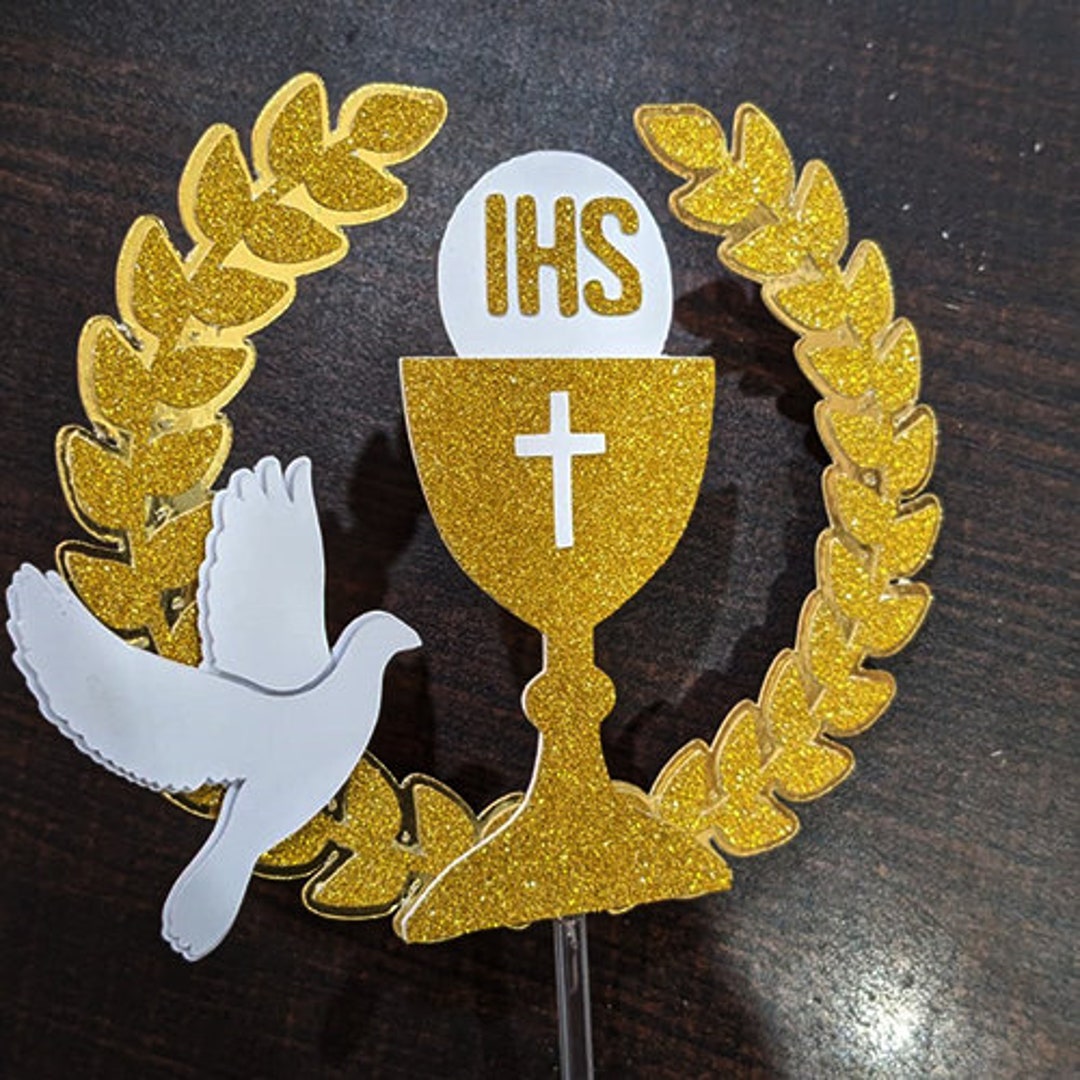 Communion Chalice With Dove SVG, Holy Communion Cake Toppers, Holy ...