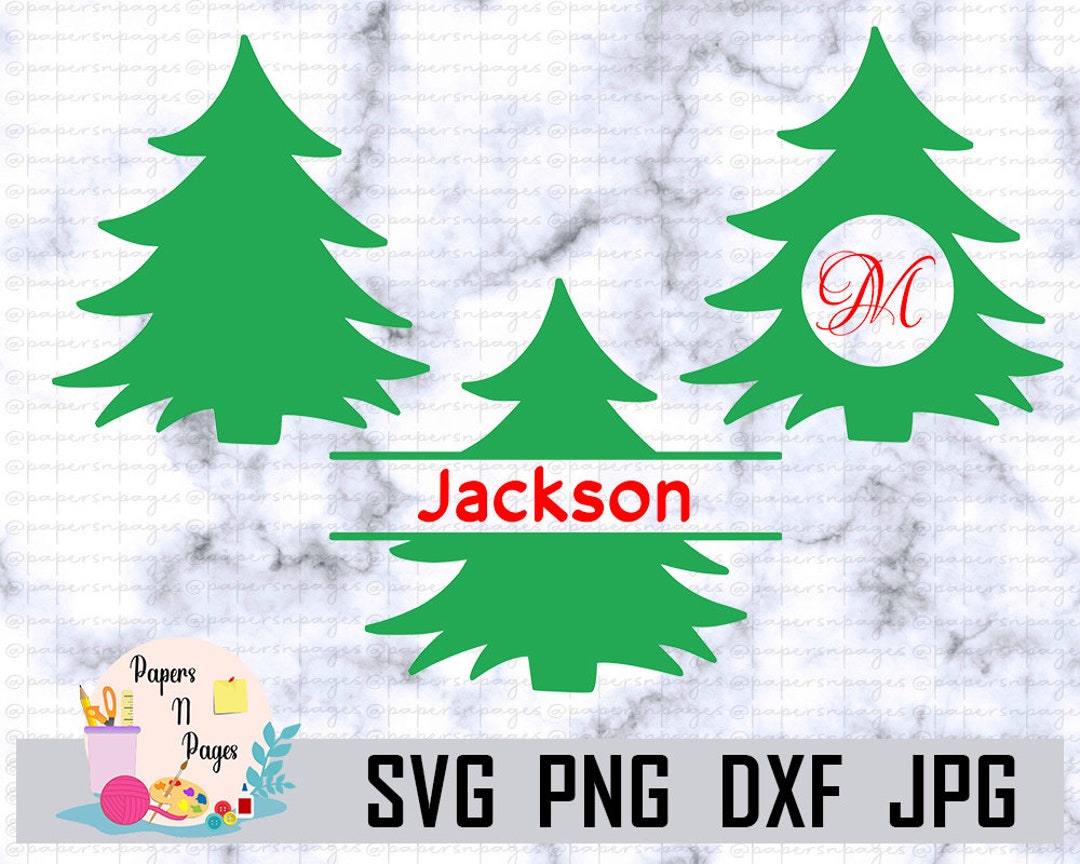 Christmas Tree SVG Bundle, Christmas Tree Name Frame SVG, Digital ...