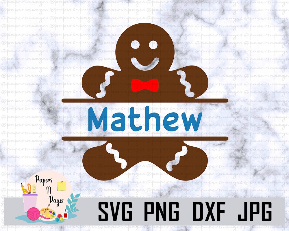 Gingerbread SVG Bundle, Gingerbread Name Frame Monogram, Digital ...
