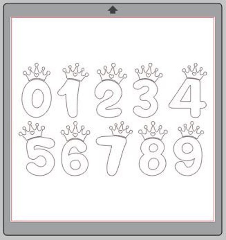 Crown Numbers SVG, Birthday Numbers With Crown Svg, Princess, Girl ...
