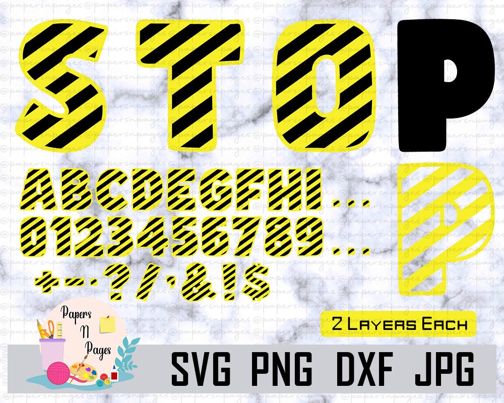 Construction Font SVG, Construction Birthday Party, Construction ...