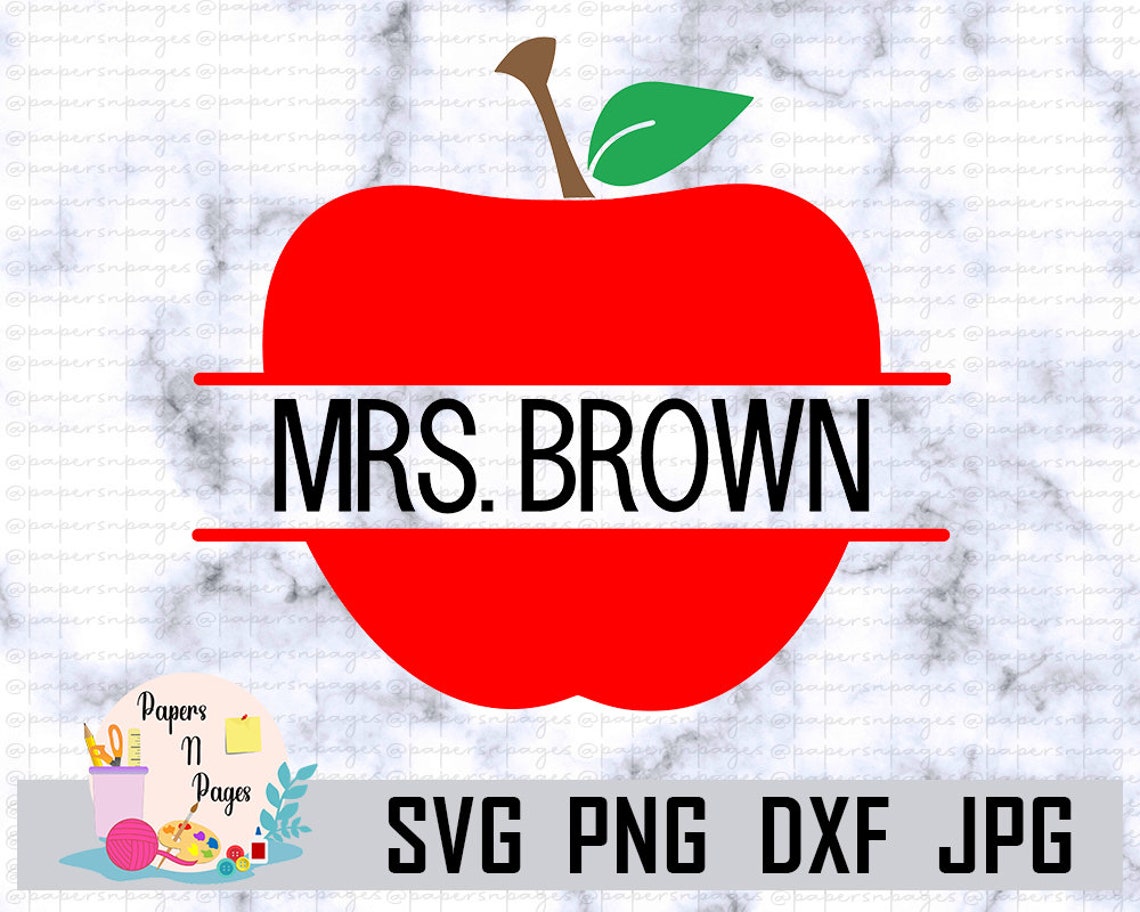 Apple Name Frame SVG, Teacher SVG, Digital Download, Cutting and ...
