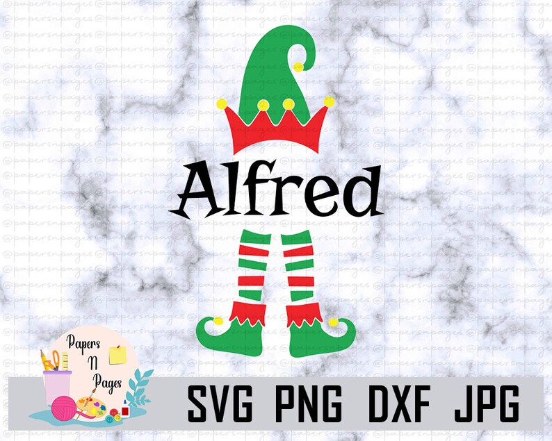 Elf Name Frame Monogram SVG Elf Name SVG Cut File - Etsy