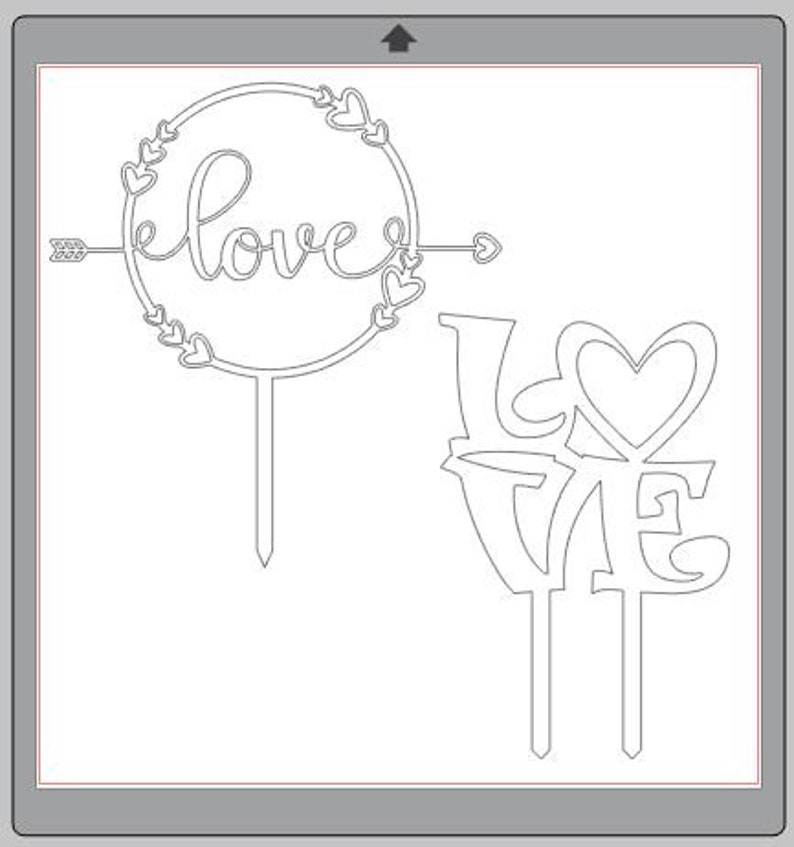 Love Cake Toppers SVG, DXF, Valentines Day Cake Toppers, Romantic ...