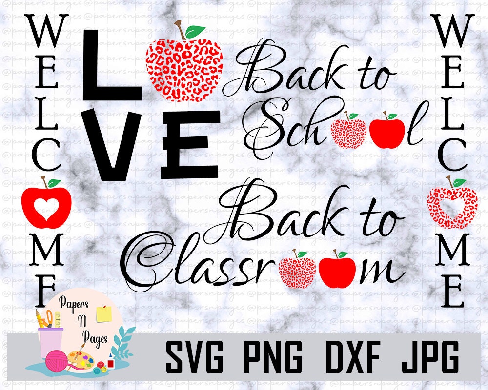 Apple SVG Bundle, Apple Name Monogram Frame SVG, Back to School SVG ...