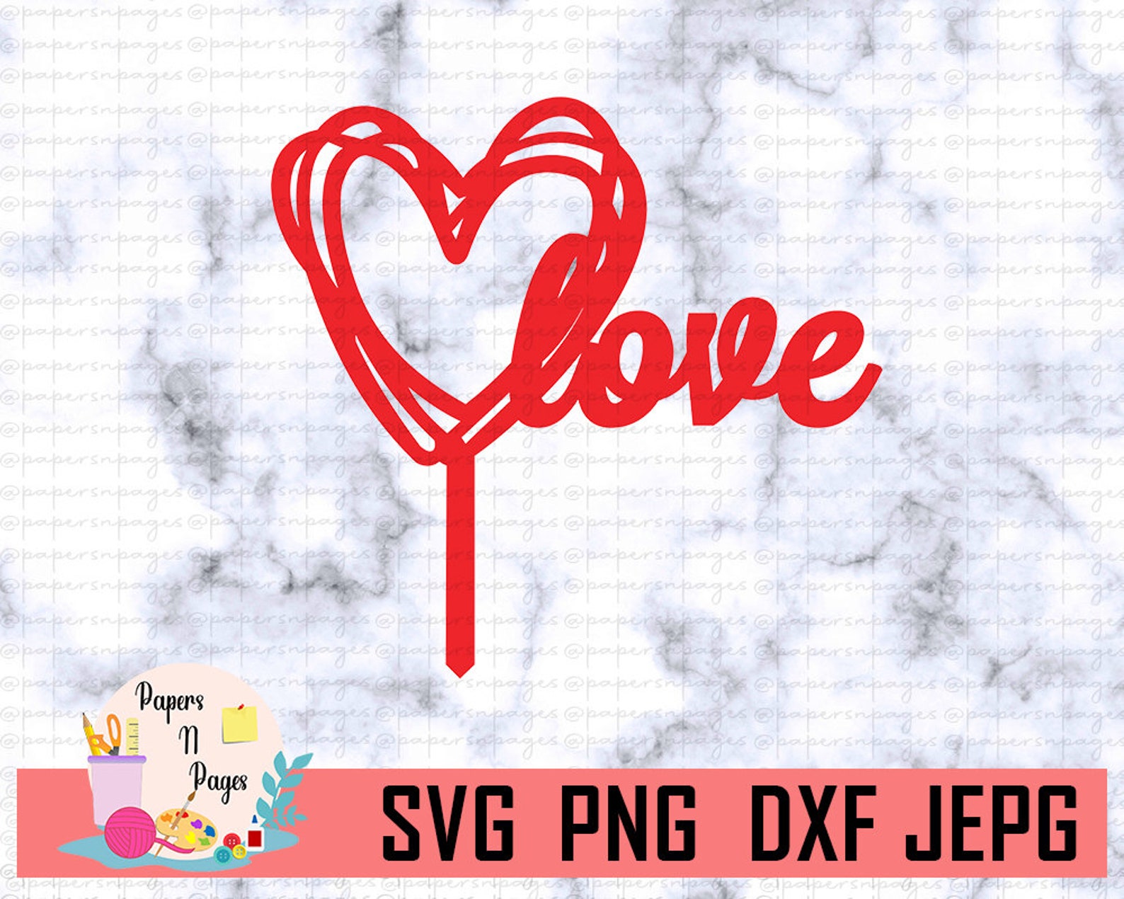 Love Cake Toppers SVG, DXF, Valentines Day Cake Toppers, Romantic ...