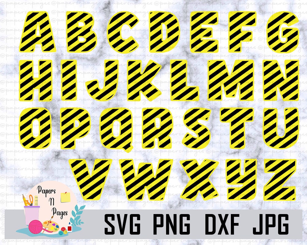 Construction Font SVG, Construction Birthday Party, Construction ...