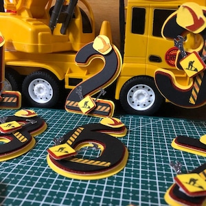 Kids Under Construction Theme Number Toppers SVG Files, Construction ...