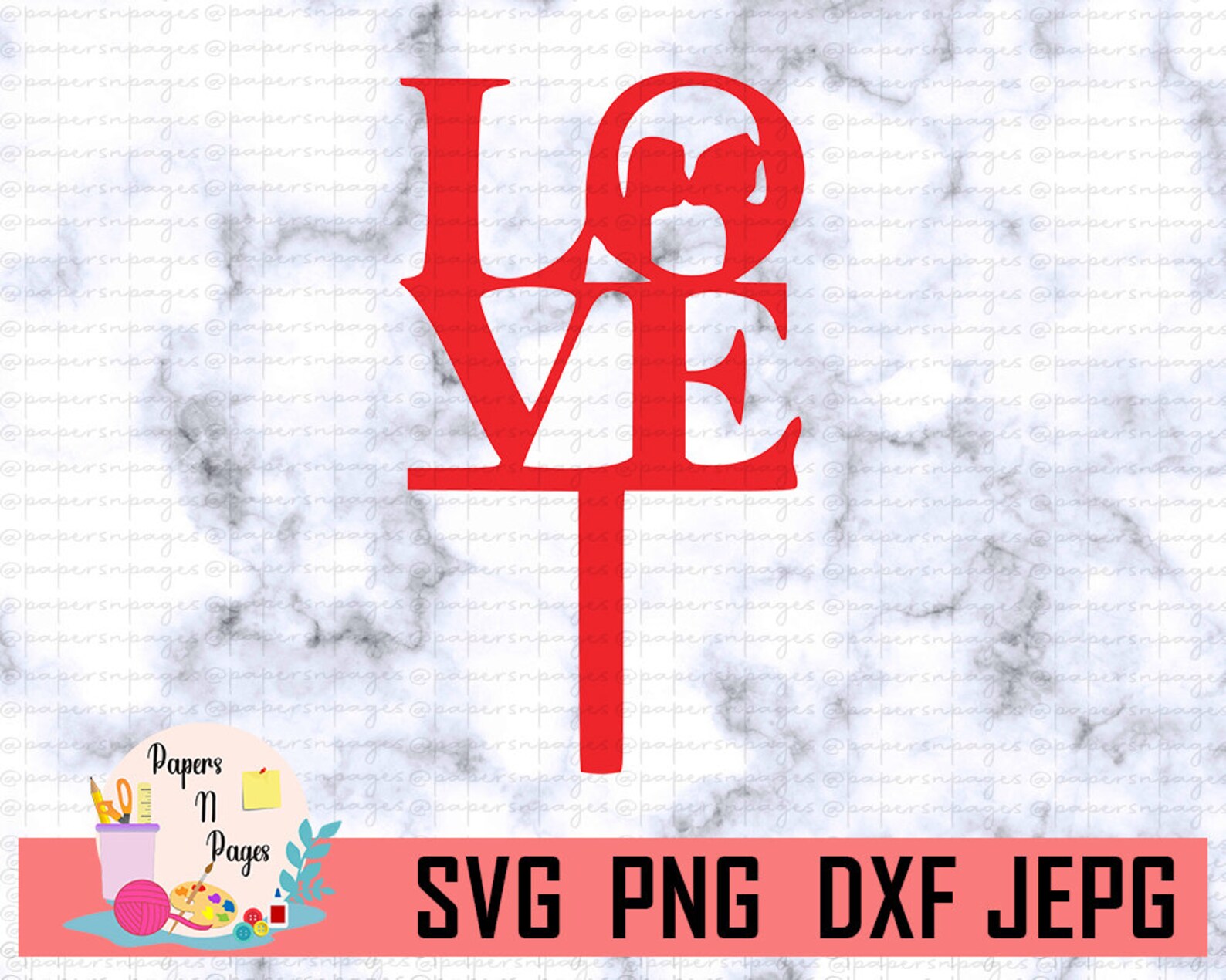 Love Cake Toppers SVG, DXF, Valentines Day Cake Toppers, Romantic ...