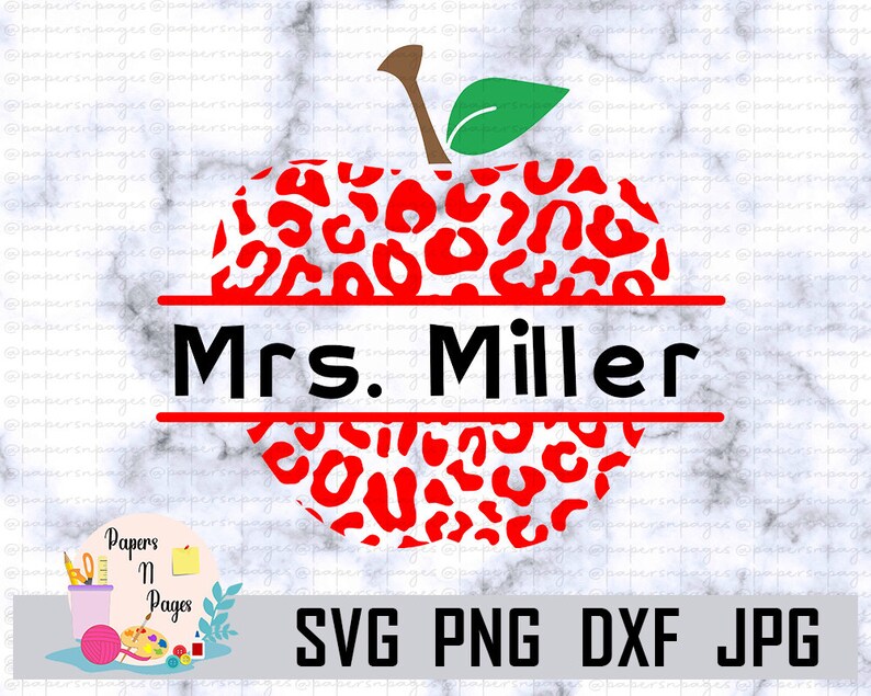 Apple Split Frame SVG Teacher SVG Apple Clipart Digital - Etsy