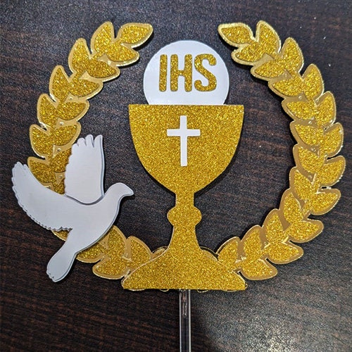 Communion Chalice With Dove SVG, Holy Communion Cake Toppers, Holy ...