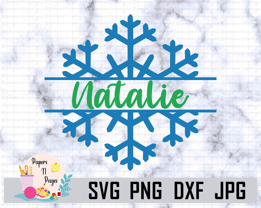 Snowflakes SVG, Snowflakes Monogram SVG, Snowflakes Name Frame Svg ...