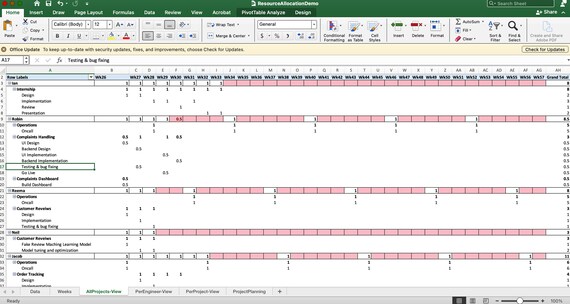 Resourceallocationandplanning Excel Template - Etsy