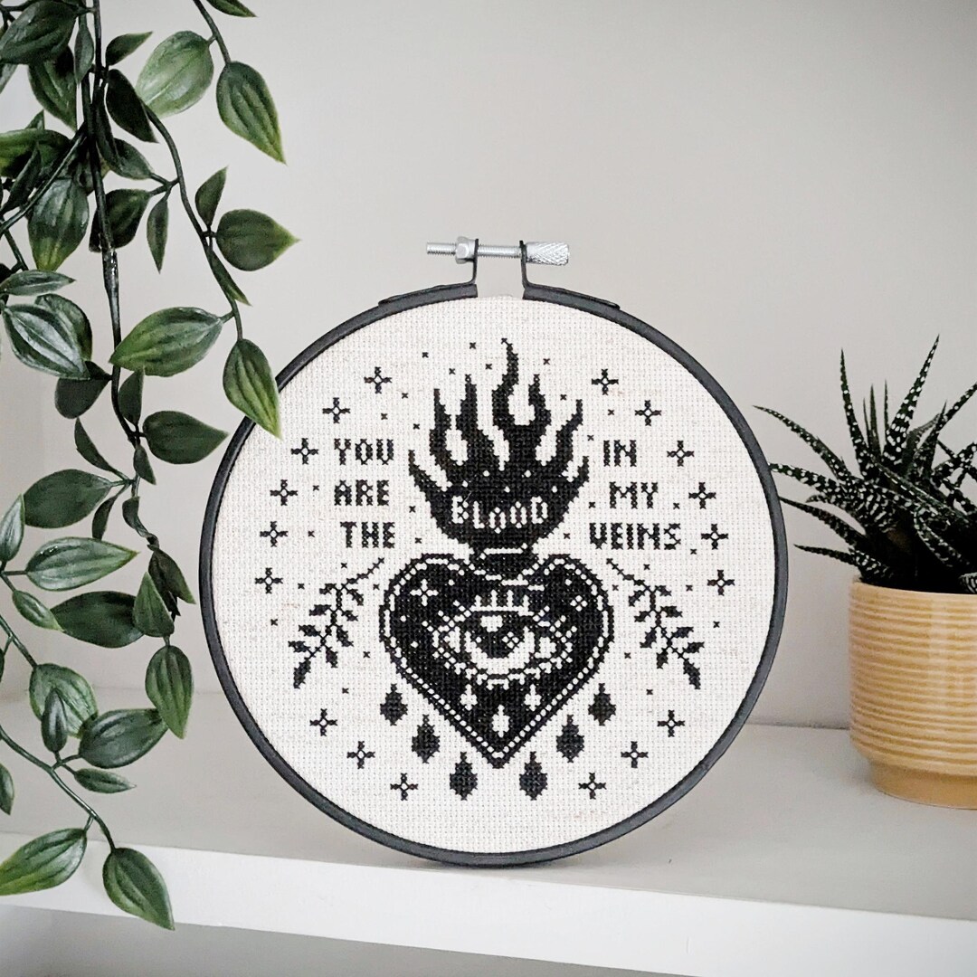You Are the Blood in My Veins - Emo Cross Stitch Pattern - PDF Download ...