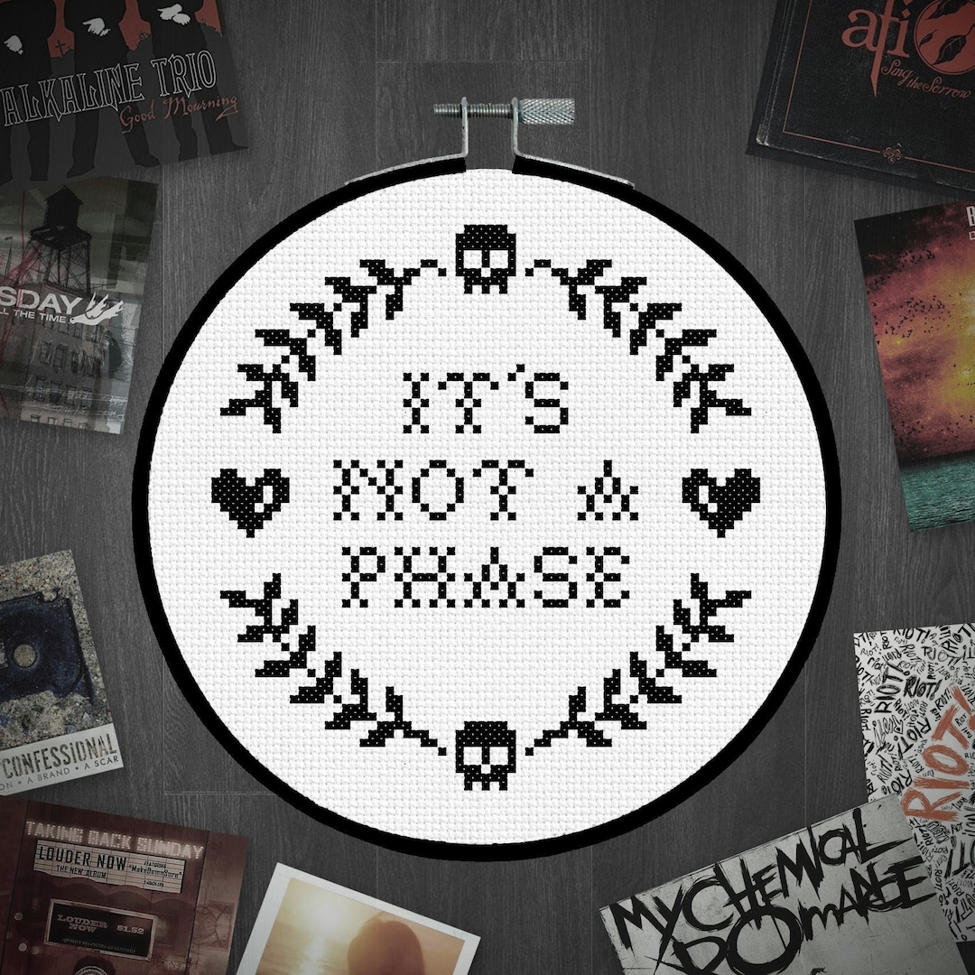It's Not a Phase - Cross Stitch Pattern - PDF Download - Emo, Goth ...