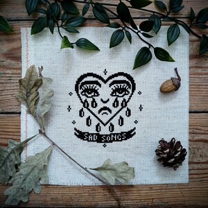 Sad Songs : Crying Heart - Cross Stitch Pattern - PDF Download ...