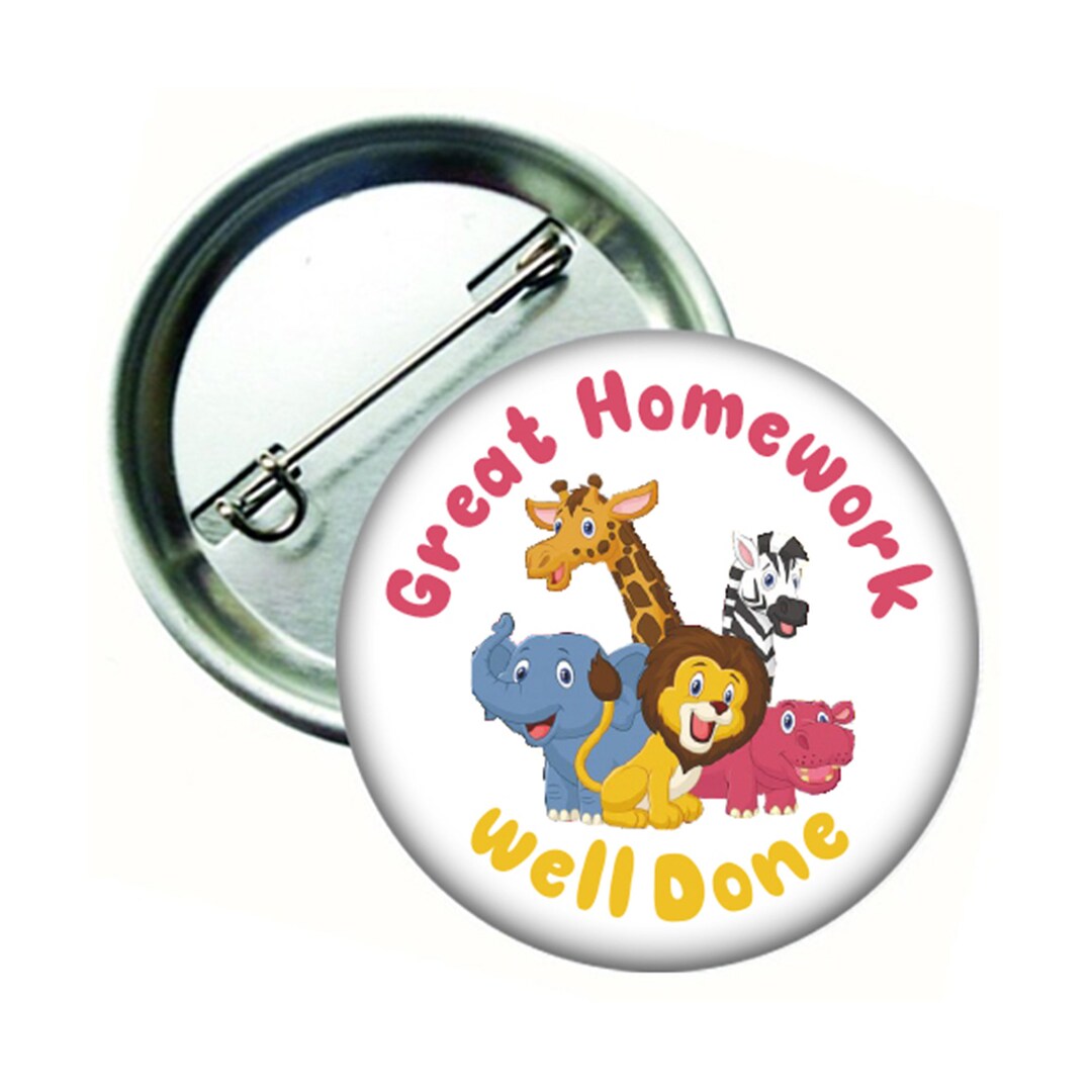 50 Pack Great Homework Well Done Pinback Button Badges 44 Mm-1.75 Inch ...