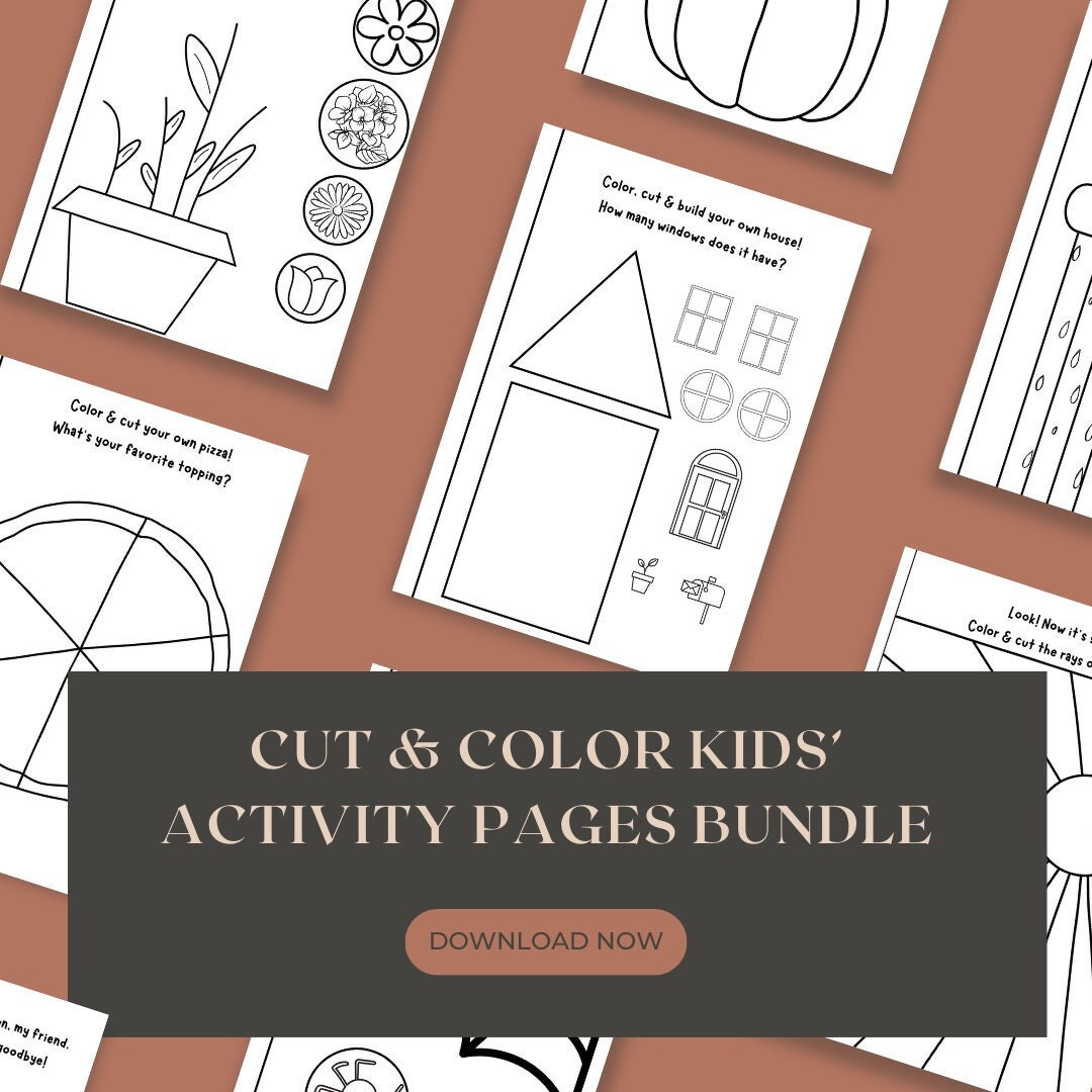 PRINTABLE BUNDLE L Kids Summer Activity Bundle L Cutting Practice L ...