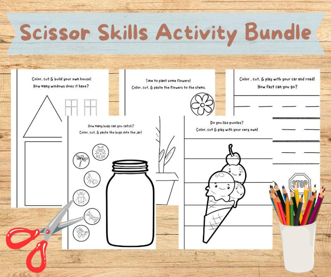 Scissor Skills Activity, Preschool Cutting Practice, Print Cut Toddler ...