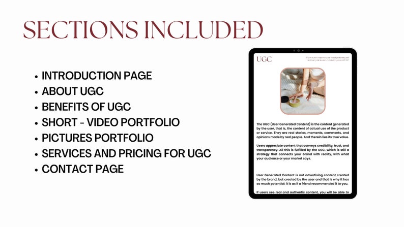 UCG Template Portfolio / Media Kit, UGC Template Portfolio - Etsy