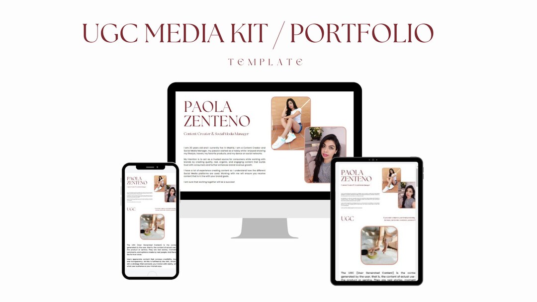 UCG Template Portfolio / Media Kit, UGC Template Portfolio - Etsy