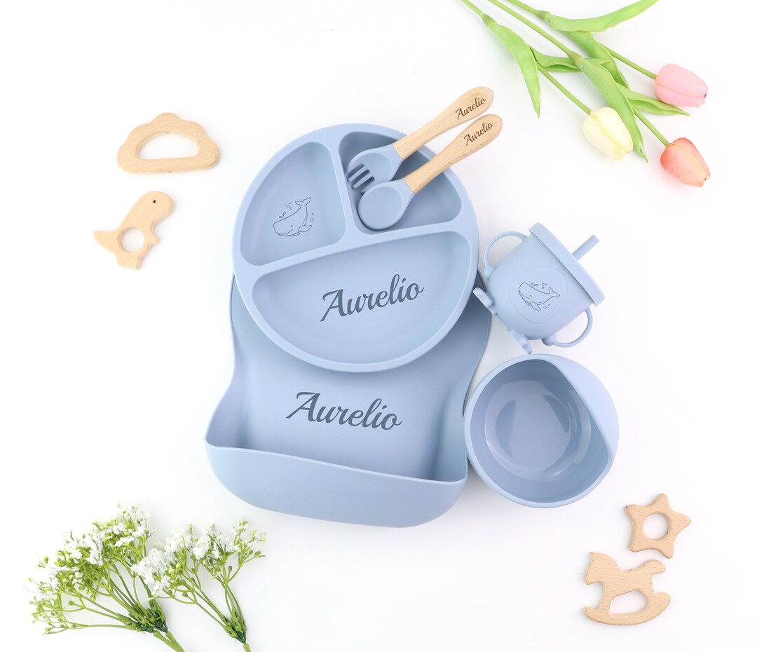 Personalized Engraved Food Grade Silicone Weaning Set,children's ...