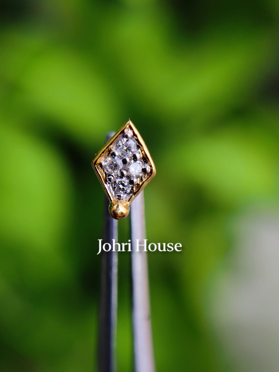 14K Gold Kite Shape Diamond Earring Rhombus Stud Earring - Etsy