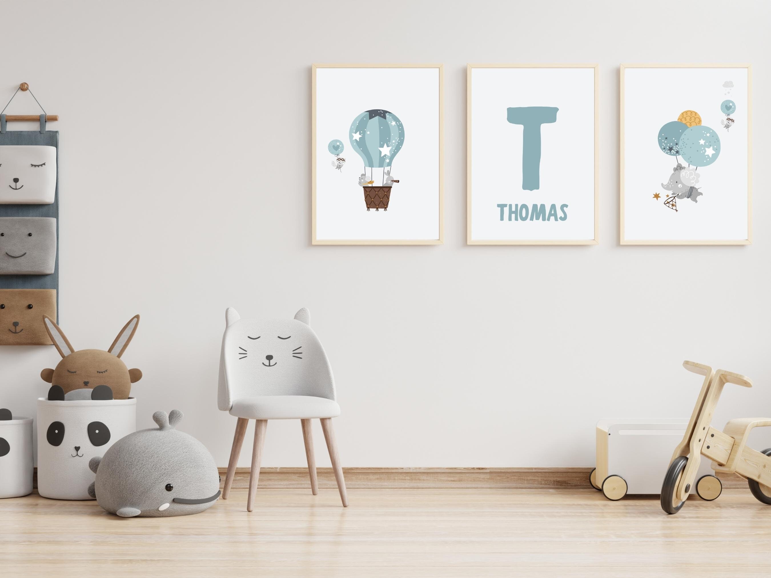 Cute Name Sign for Nursery Custom Baby Name Wall Art Blue - Etsy