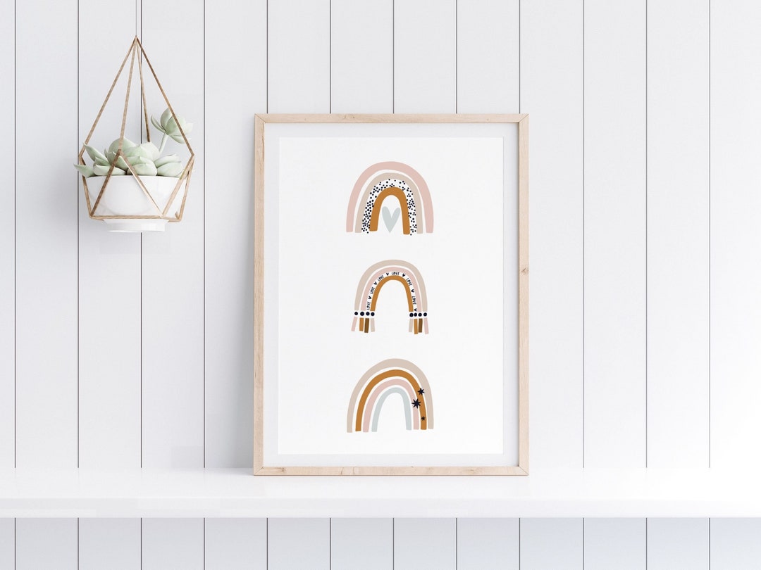Boho Rainbow Nursery Decor • Nursery Decor Neutral • Boho Playroom ...