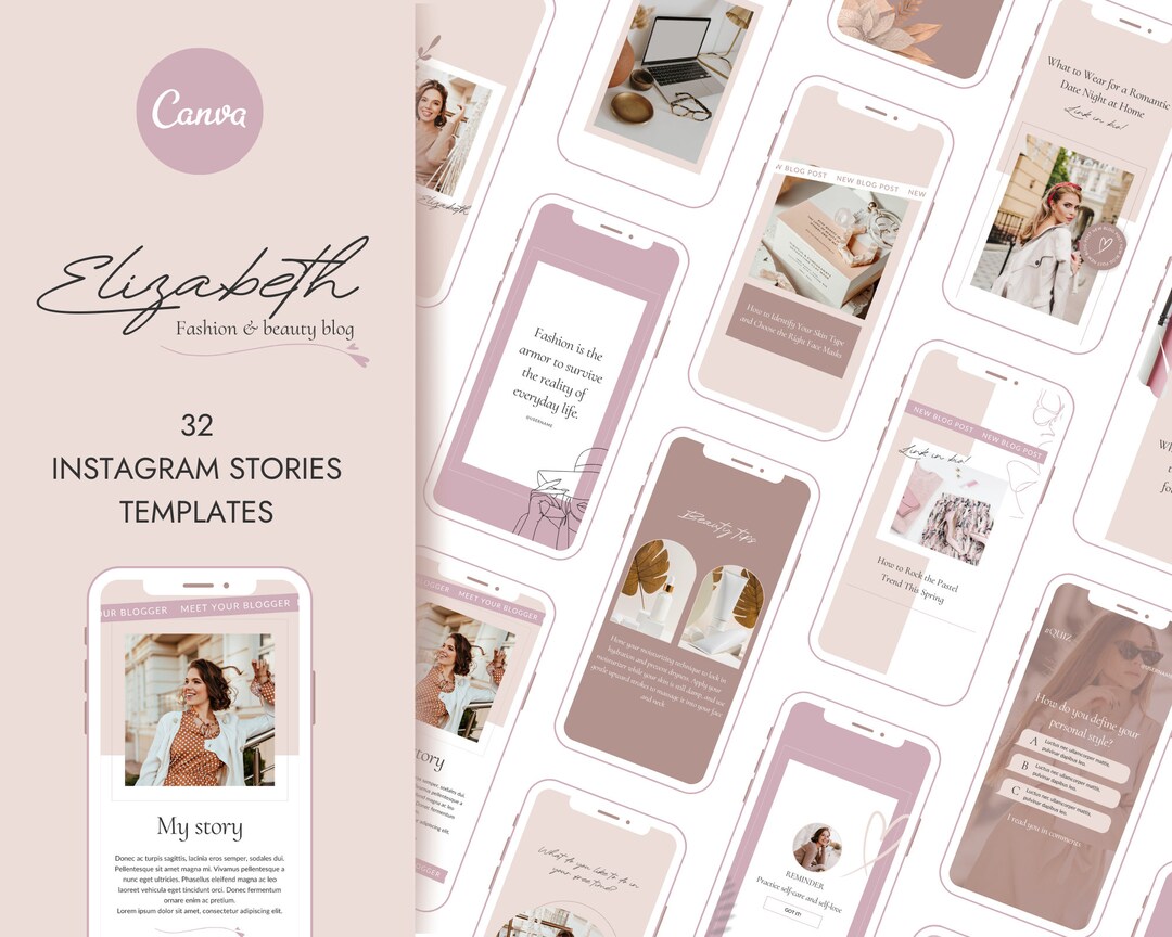 Elizabeth Instagram Stories Templates Canva Instagram Templates Blogger ...