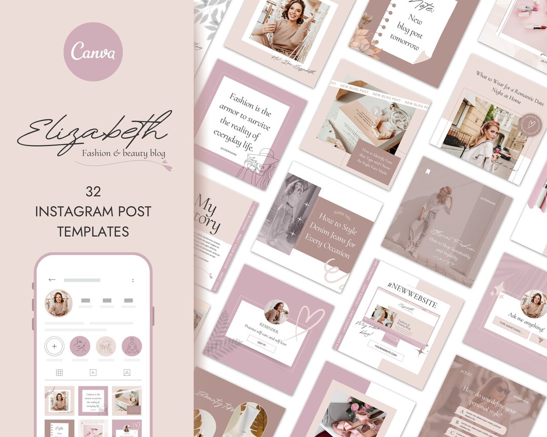Elizabeth Instagram Post Templates Canva Editable Instagram Post ...
