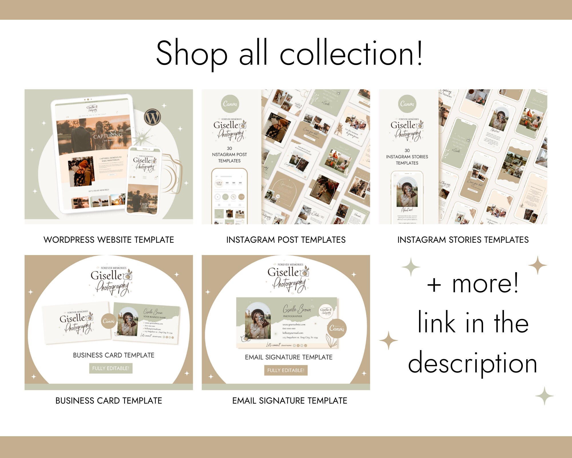 Giselle Logo Design Template Canva Photography Creatives - Etsy