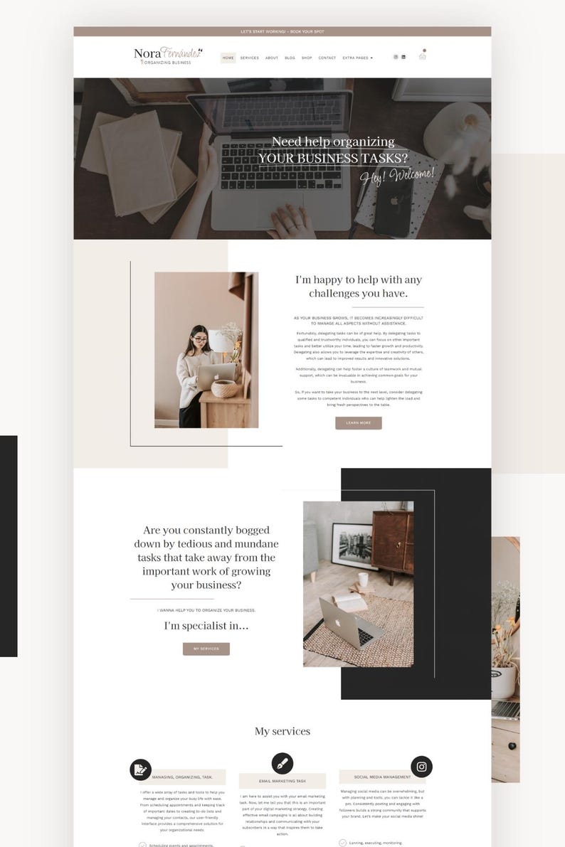 Nora Recolor Wordpress Website Template Elementor Pro Templates Kit ...