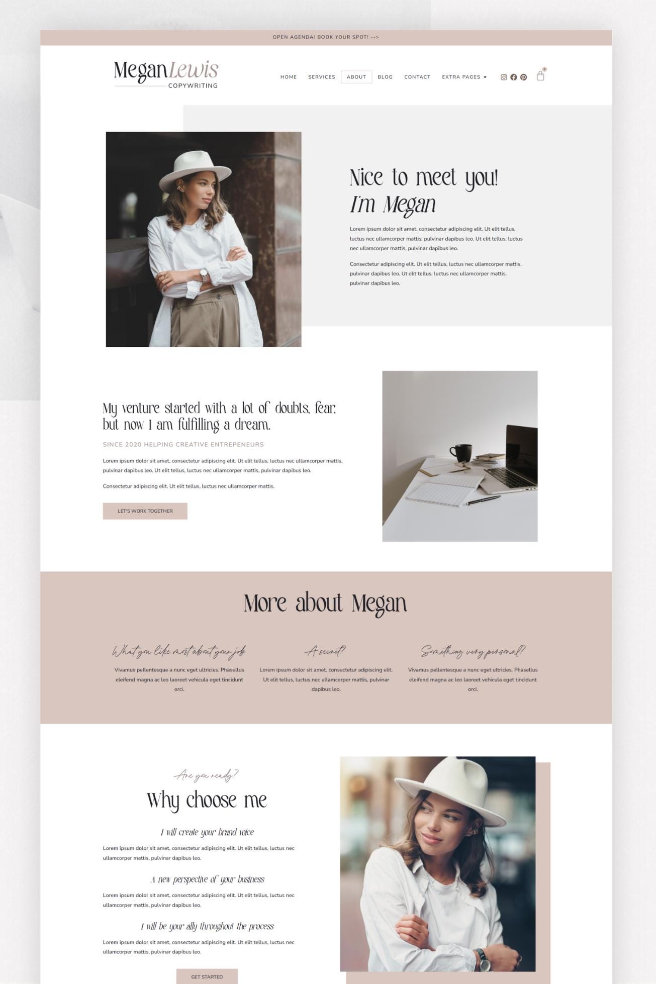 Megan | Wordpress Website Template | Elementor Pro Templates Kit ...