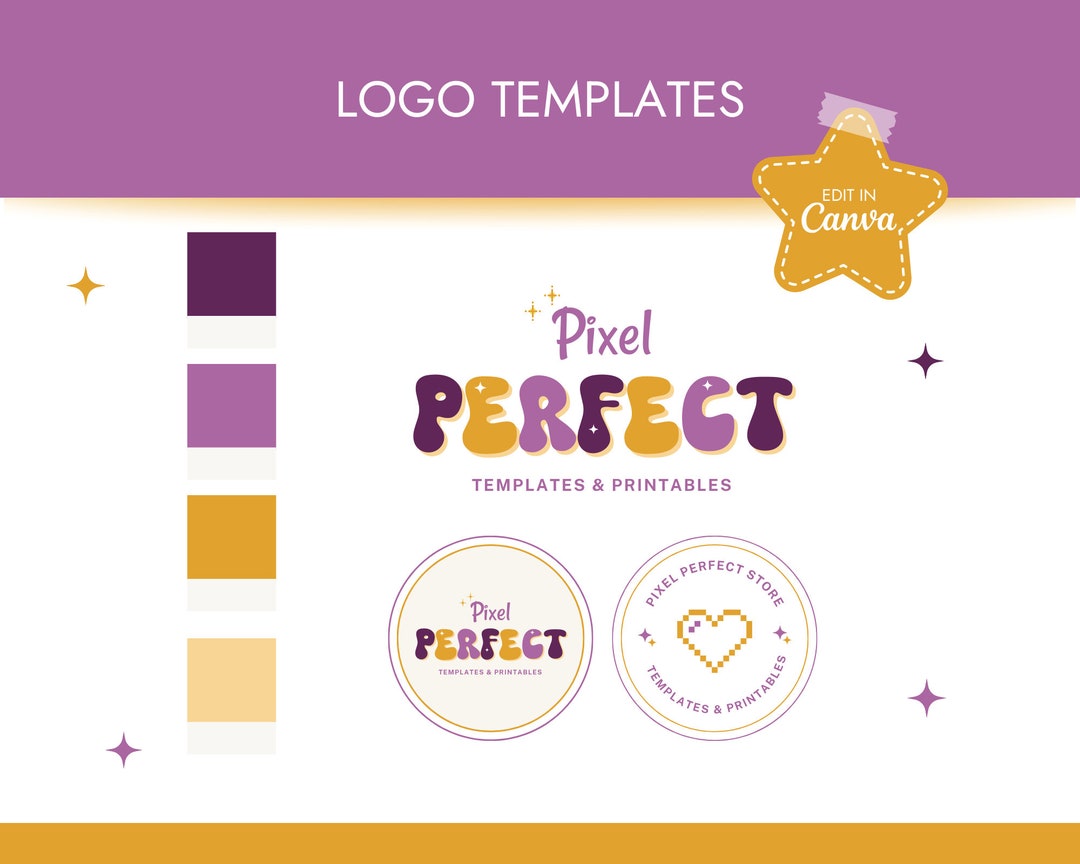 Pixel Perfect Logo Design Template Canva Feminine Logo Template Small ...