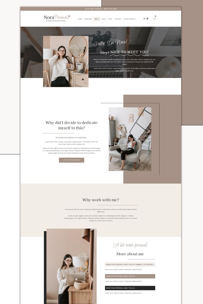 Nora Recolor Wordpress Website Template Elementor Pro Templates Kit ...