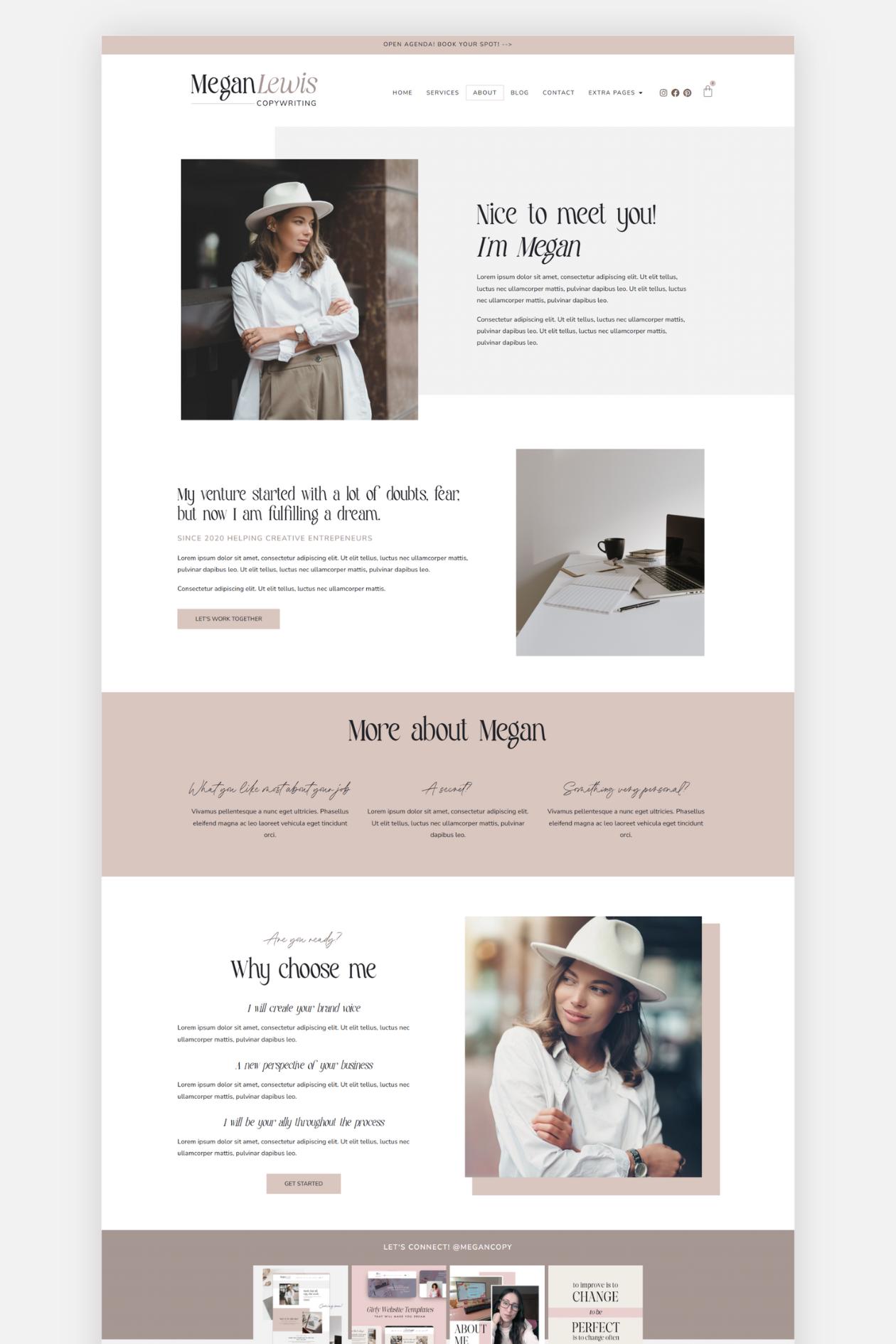 Megan | Wordpress Website Template | Elementor Pro Templates Kit ...