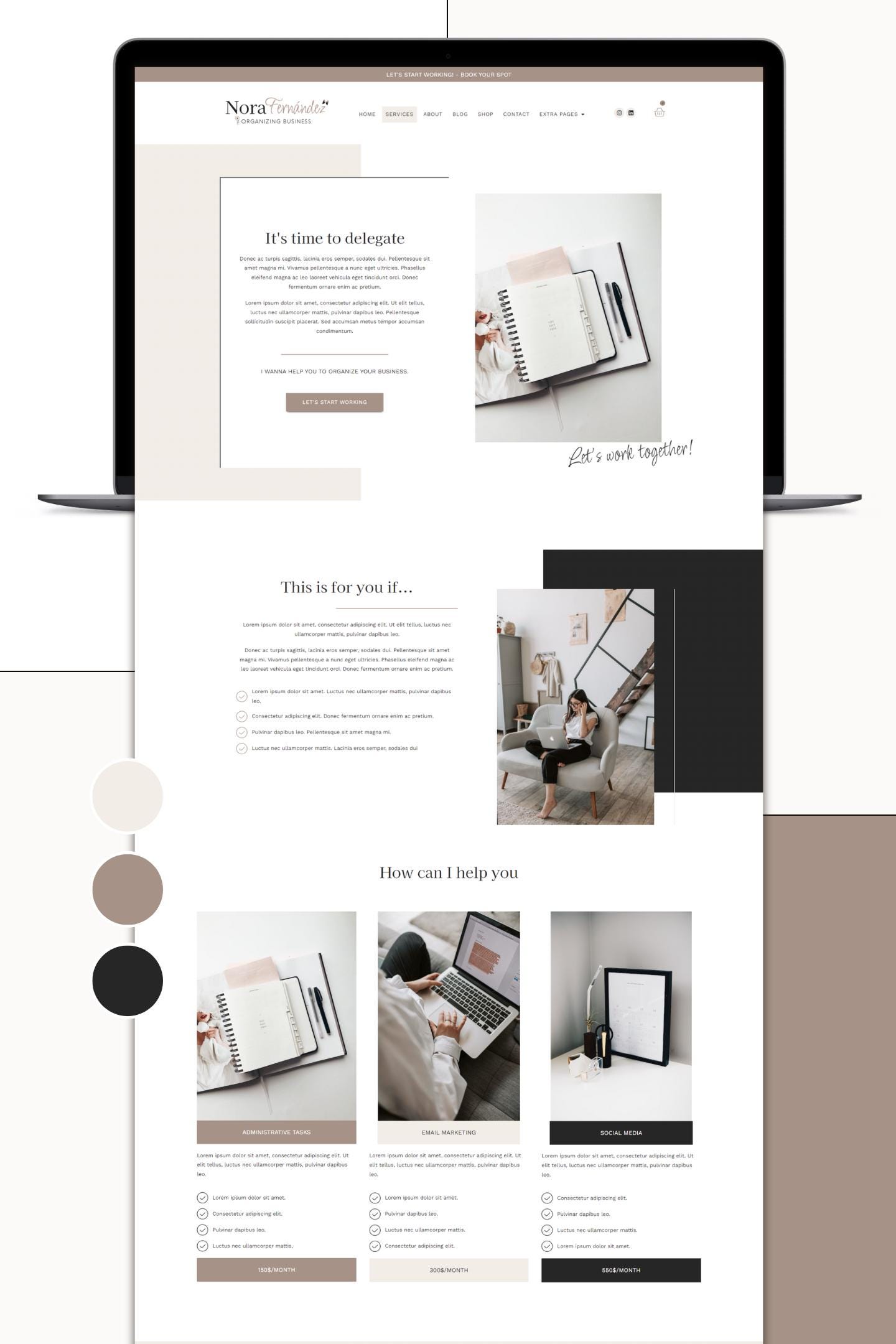 Nora Recolor Wordpress Website Template Elementor Pro Templates Kit ...